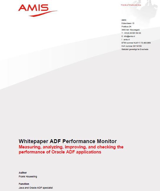 Adf Performance Tuning Whitepaper Published On The Adf Performance Monitor Amis Data Driven