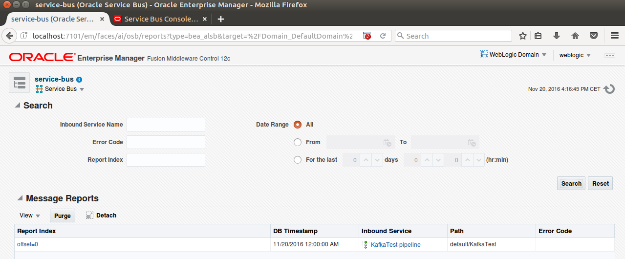Oracle Service Bus: A quickstart for the Kafka transport - Conclusion AMIS Technology Blog
