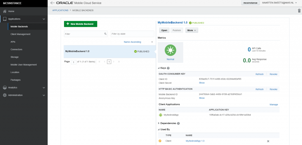 Oracle Mobile Cloud Service (MCS): An introduction to API security: Basic Authentication and ...