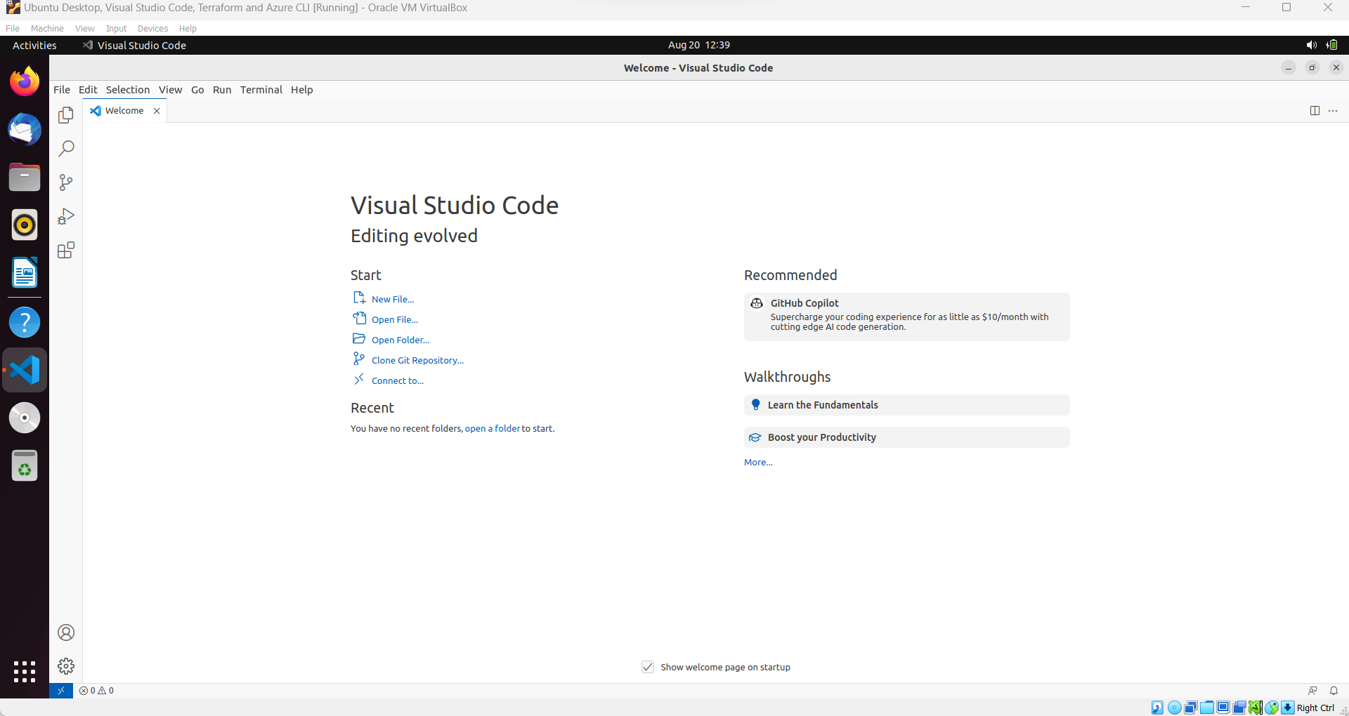Installing Ubuntu Desktop 22.04 LTS, Visual Studio Code, Terraform and Azure Command-Line ...