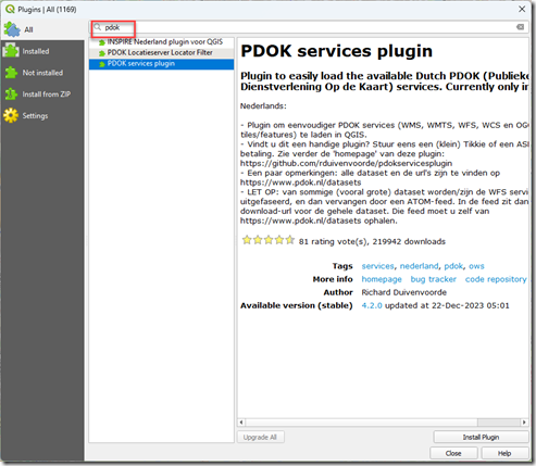 PDOK Data Sets in QGIS using QGIS Plugin - Conclusion AMIS Technology Blog