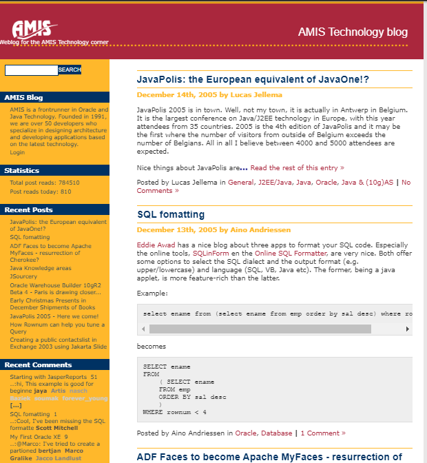 Celebrating 20 years of AMIS Technology Blog - Conclusion AMIS ...