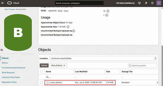 No Code challenge: create file named after user in OCI Bucket through ...